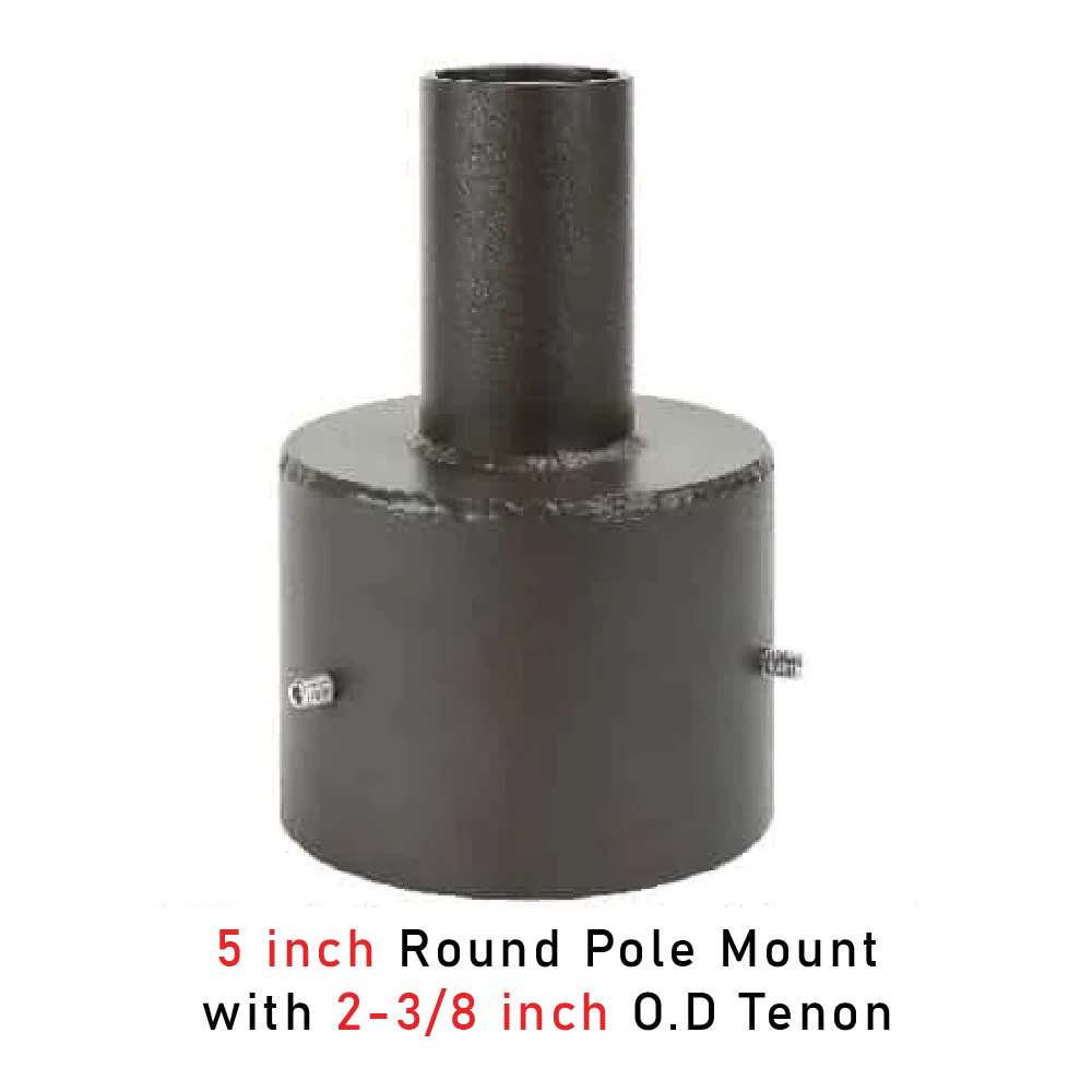 5″ Round Pole to 2-3/8″ Tenon Adapter – Nur Manufacturing